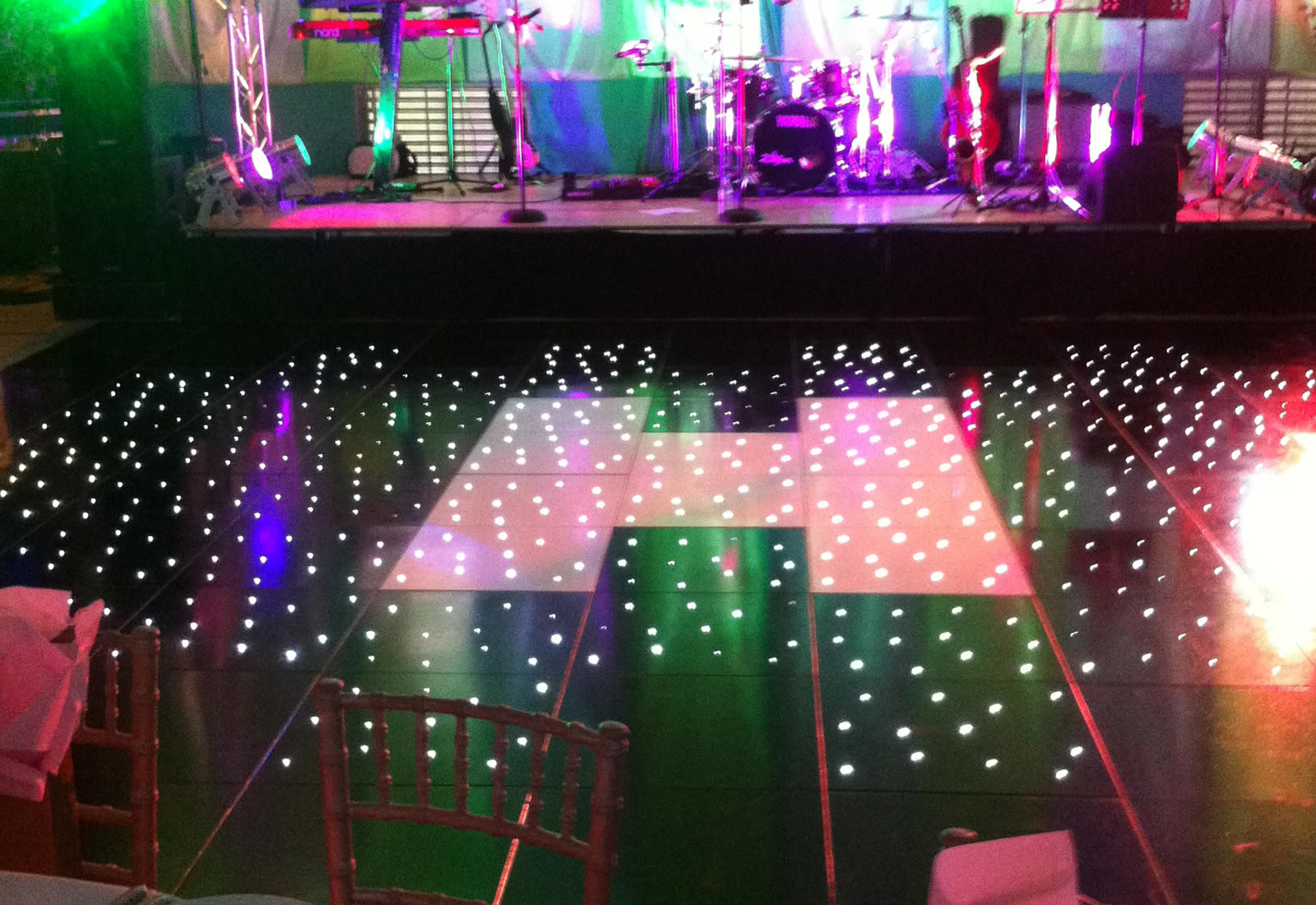 Black LED dance floor hire | Dancefactors